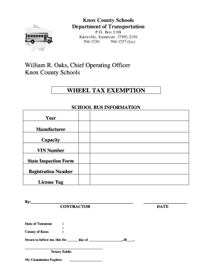 Fillable Online WHEEL TAX EXEMPTION Fax Email Print - pdfFiller