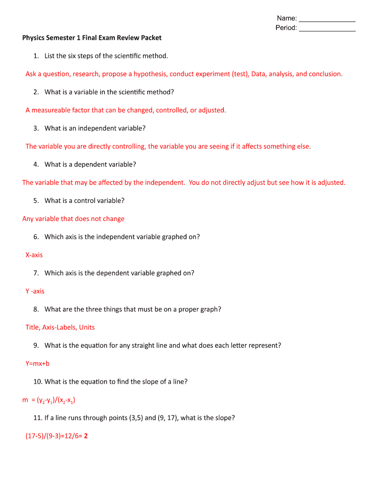 Fillable Online physics semester 1 final Fax Email Print - pdfFiller