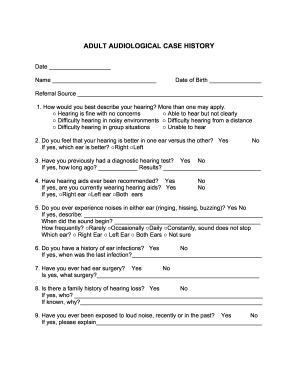 Fillable Online Diagnostic Hearing Evaluation Form - Florida Department ...