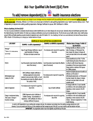 Fillable Online Mid-Year Qualified Life Event (QLE) Form Fax Email ...