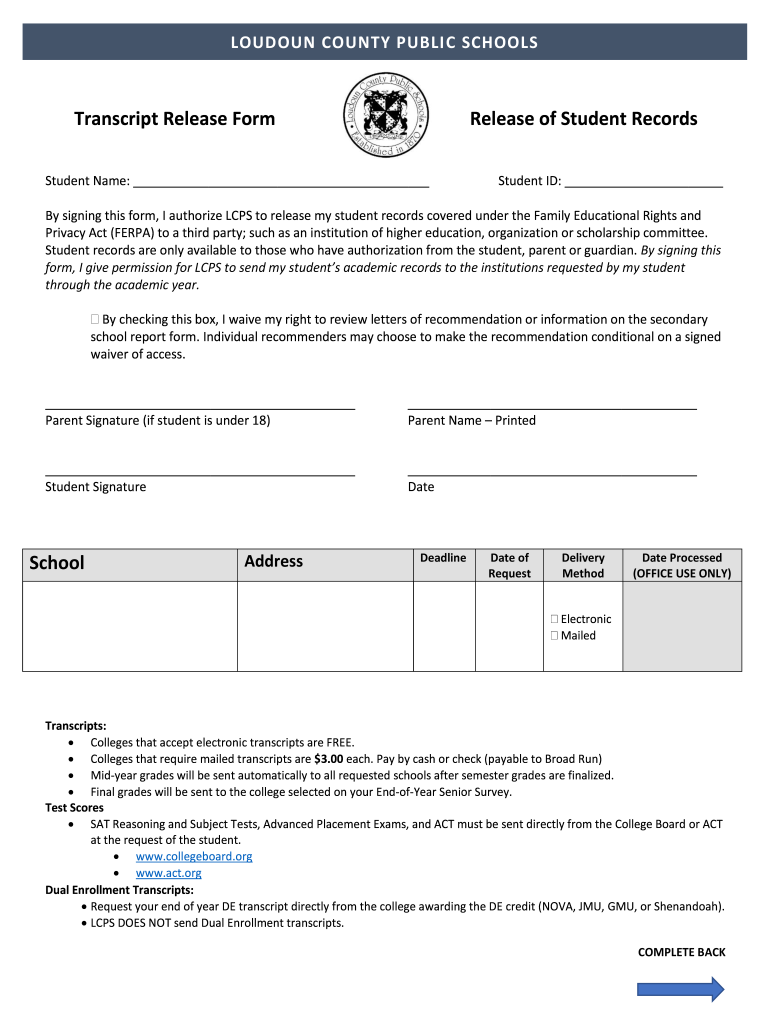 Fillable Online Fillable Online By signing this form, I authorize LCPS ...