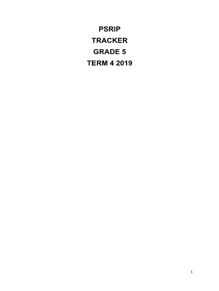 Psrip Grade 5 Term 3 - Fill Online, Printable, Fillable, Blank | pdfFiller