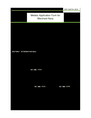 Fillable Online Medals Application Form for Merchant Navy Fax Email ...