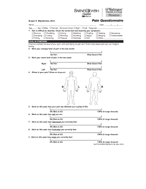 Fillable Online Susan E. Mackinnon, M.D. Pain Questionnaire Fax Email ...