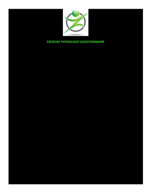 Fillable Online EXERCISE PHYSIOLOGY QUESTIONNAIRE Fax Email Print ...
