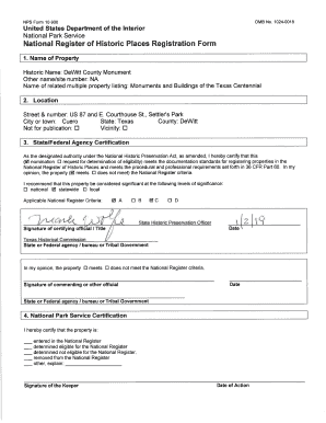 Fillable Online NPS Form 10-900 LAr United States ... - National Park ...
