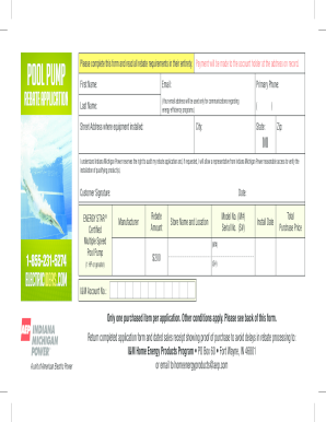 Fillable Online Pool Pump Rebate Application - ComEd Fax Email Print ...
