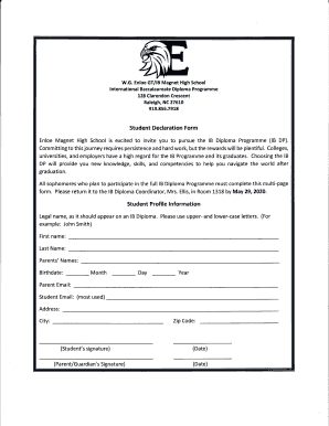 Fillable Online IB Declaration Form Fax Email Print - pdfFiller