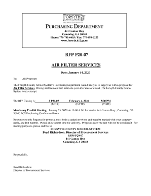 Fillable Online AIR FILTER SERVICES Fax Email Print - pdfFiller