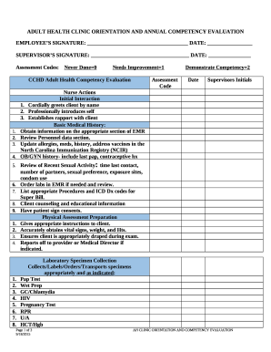 COMPETENCY CHECKLIST (SAMPLE) Doc Template | pdfFiller