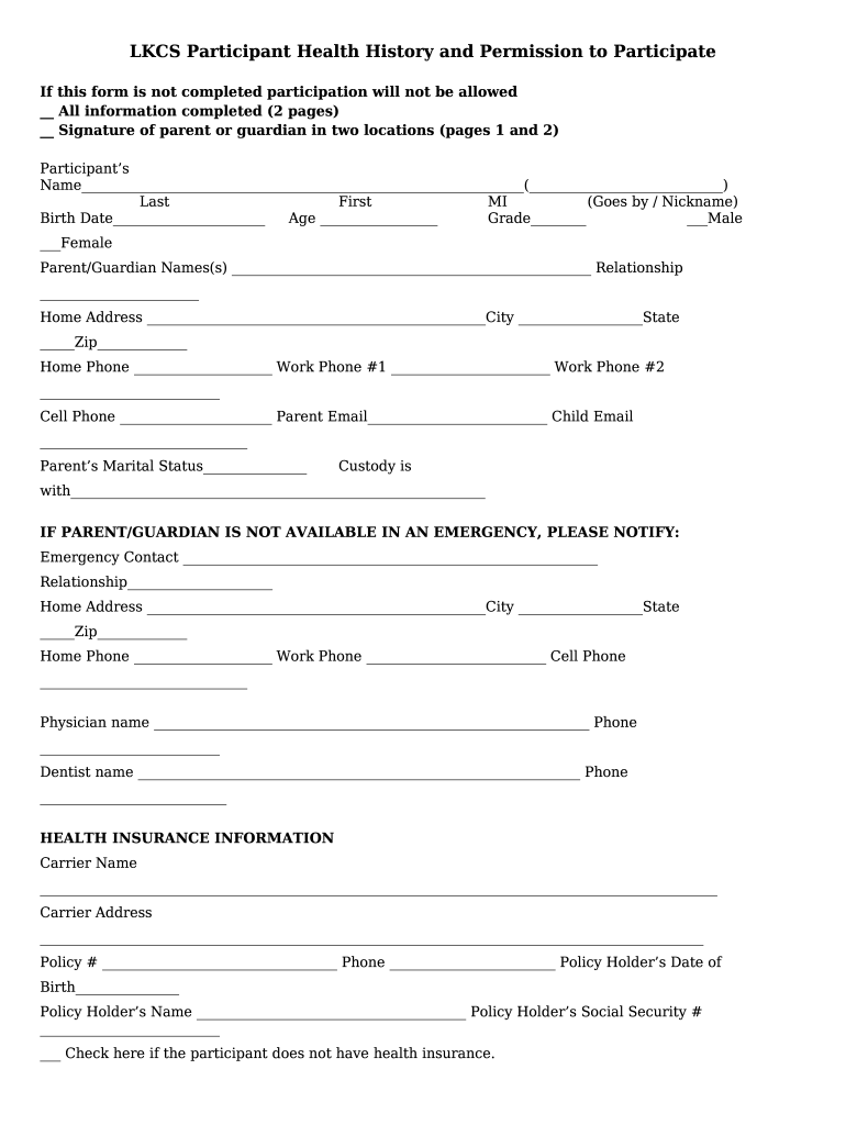 Annual Consent and Health History - Girl Scouts of ... Doc Template ...