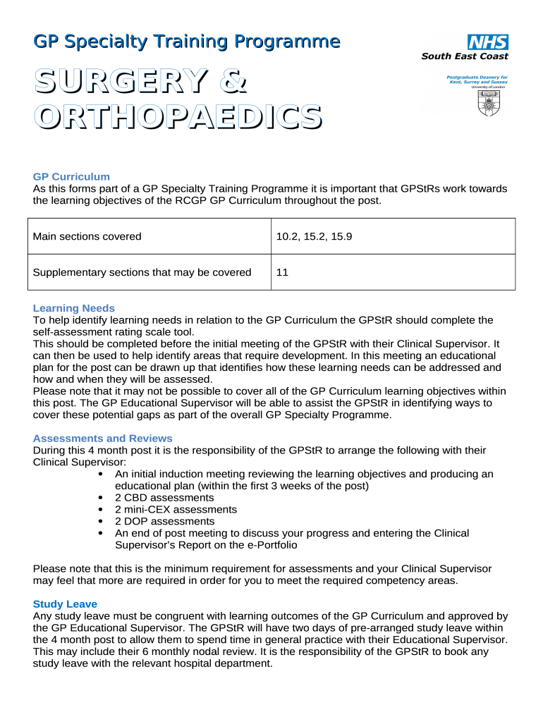 General practice specialty training: an innovative programme Doc ...