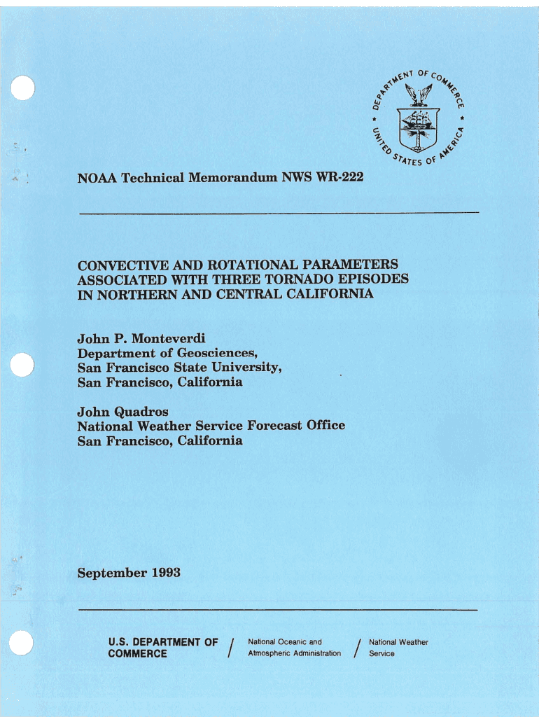 Fillable Online NOAA Technical Memorandum NWS WR-222 Fax Email Print ...