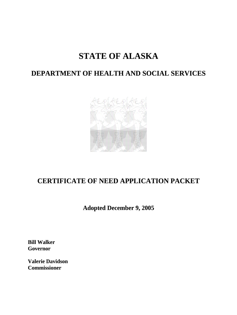 CERTIFICATE OF NEED APPLICATION PACKET. application packet Doc Template ...