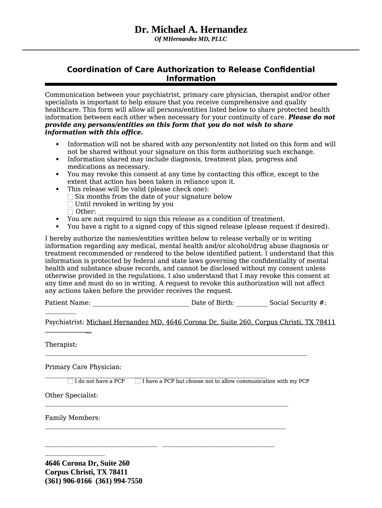 Coordination of Care Letter Template - Anthem Inc. Doc Template | pdfFiller