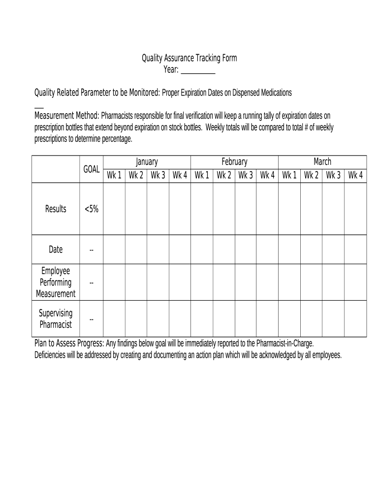 Quality Assurance Tracking Doc Template | pdfFiller
