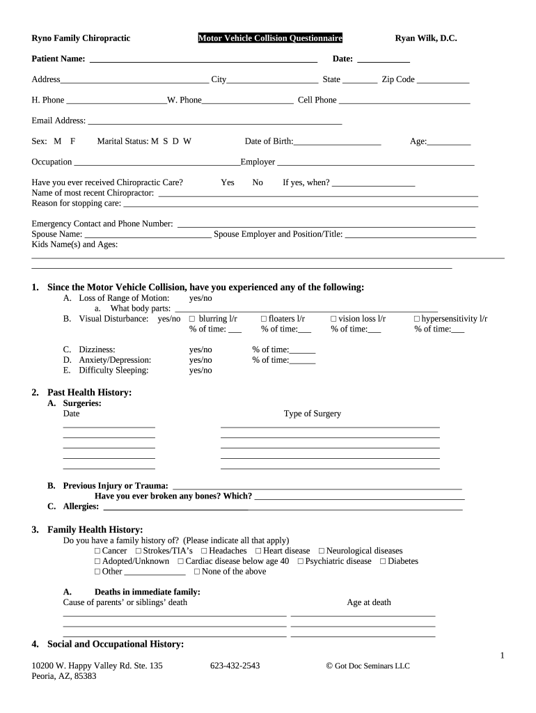 sunlight Intake .pages - The EFT Clinic Doc Template | pdfFiller