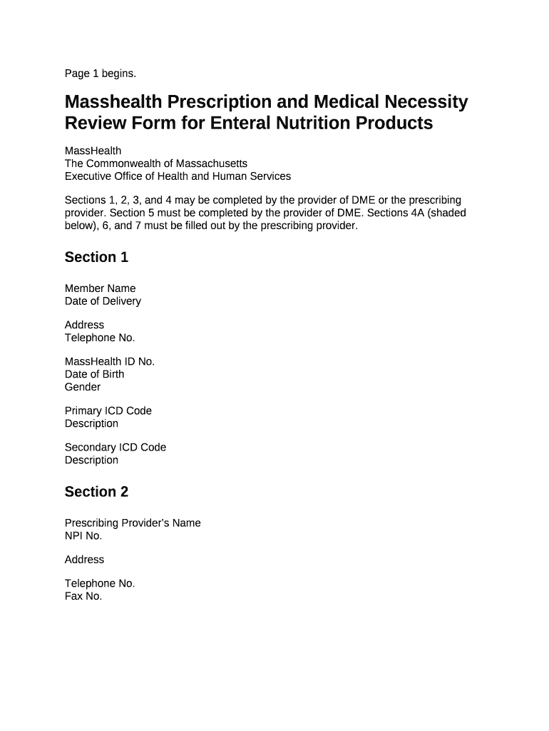 MASSHEALTH PRESCRIPTION AND MEDICAL NECESSITY REVIEW ... Doc Template ...