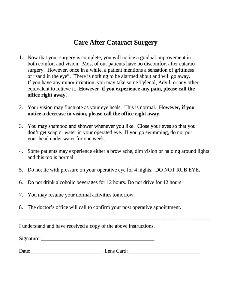 printable cataract surgery eye drop schedule template Doc Template ...