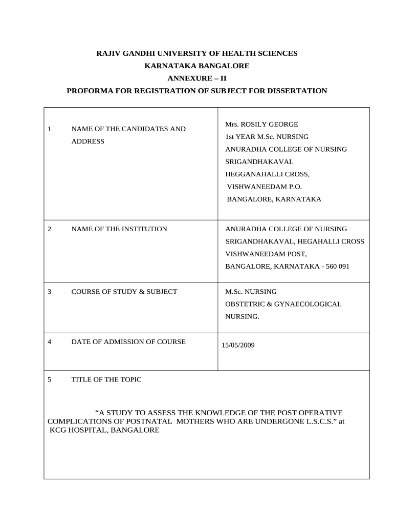 Rajiv Gandhi University of Health Sciences (rguhs) Exam ... Doc ...