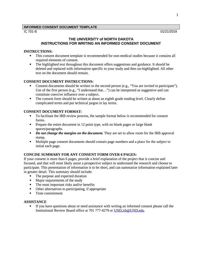 IRB sUniversity of North Dakota Doc Template | pdfFiller