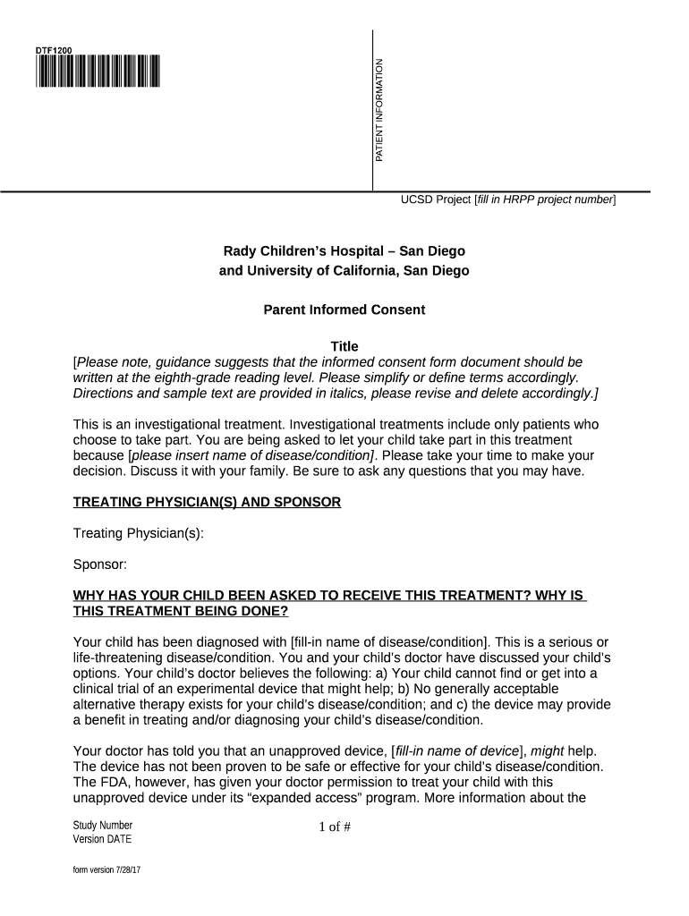 Ined Consent Template - UCSD IRB - UC San Diego Doc Template | pdfFiller