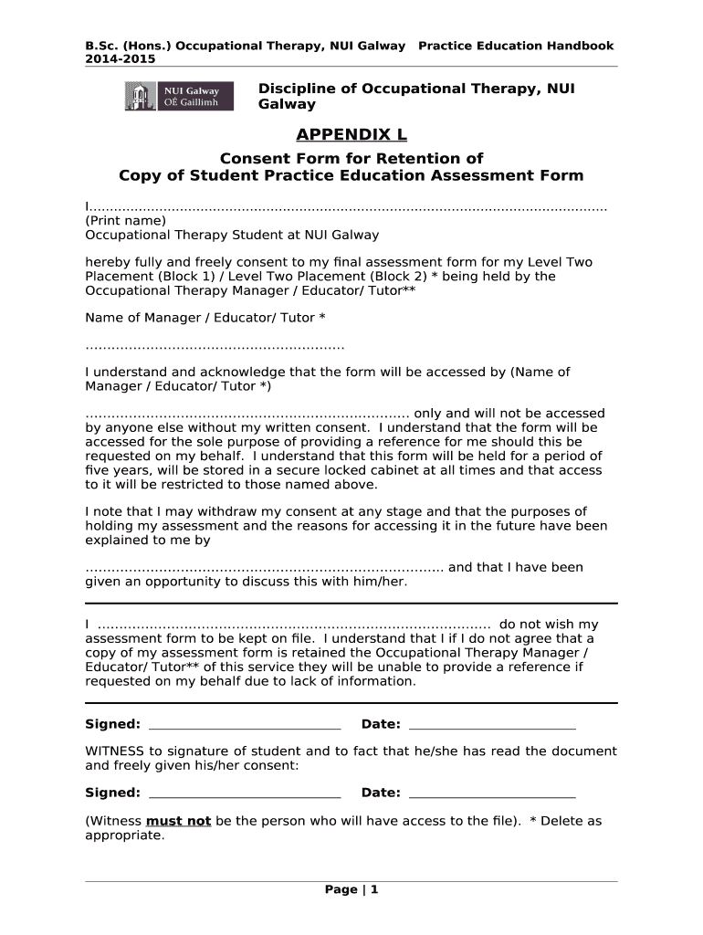 Ined Consent in OT Guideline - College of Occupational ... Doc Template ...