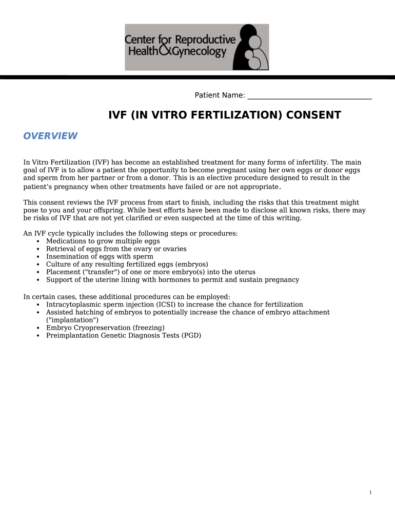 What Is In-Vitro-Fertilization (IVF)? Doc Template | pdfFiller
