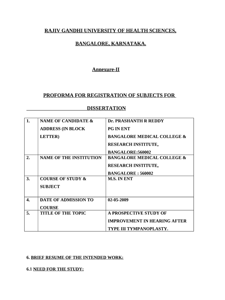 Rajiv Gandhi University of Health Sciences - RGUHS ... Doc Template ...