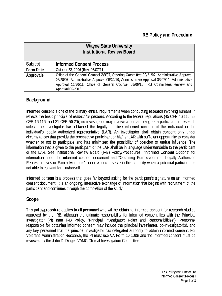 Institutional Review Board - Wayne State University Doc Template ...