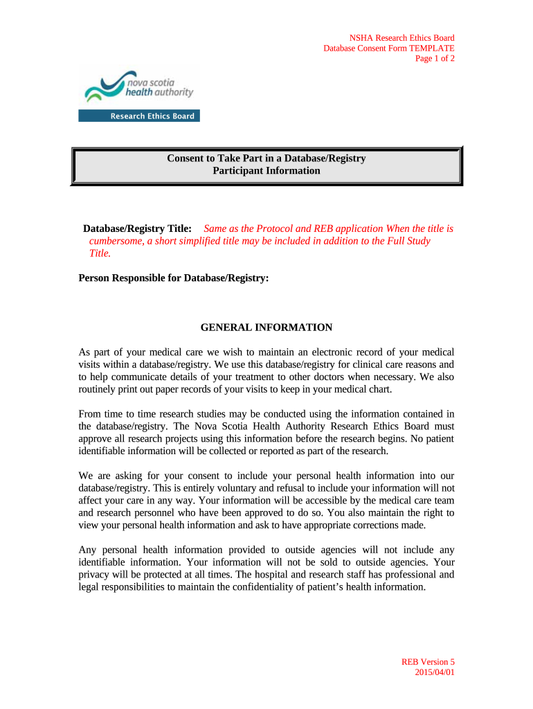 Consent Template - Capital Health Nova Scotia Doc Template | pdfFiller