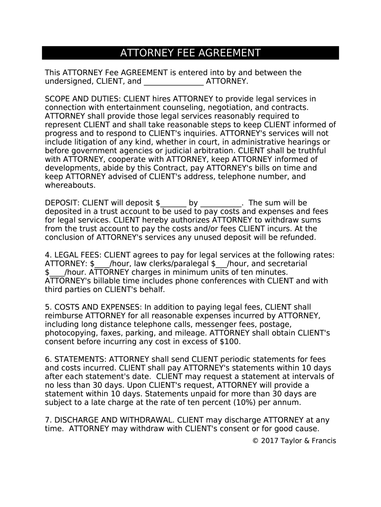 attorney-client fee contract - Amazon S3 Doc Template | pdfFiller