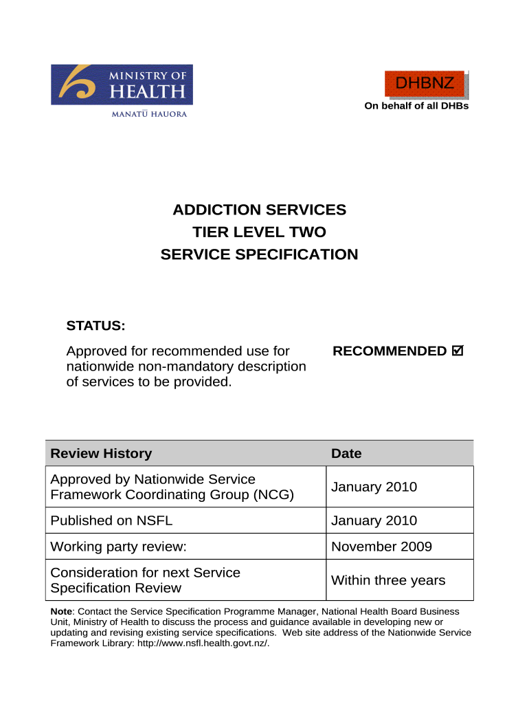 Appendix One Service Specification Template Doc Template | pdfFiller