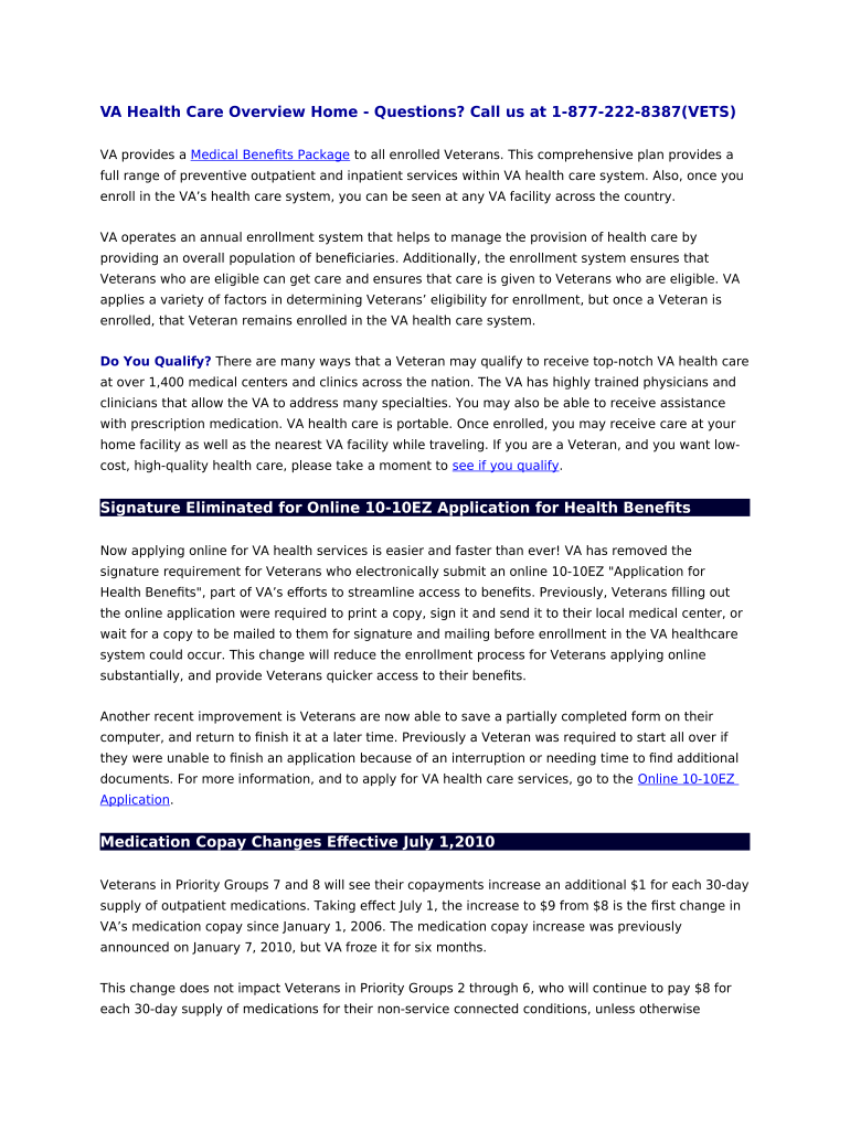 Veterans Health Benefits Handbook Only by Center Sample ... Doc ...