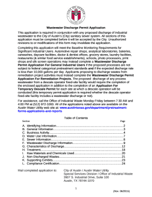 Wastewater Discharge Permit Application For ... - PDFfiller Doc ...