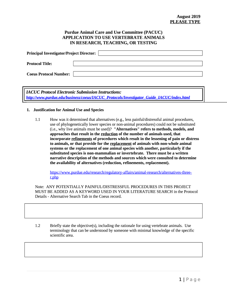 IACUC Protocol - New Annual Continuation - Purdue University Doc ...