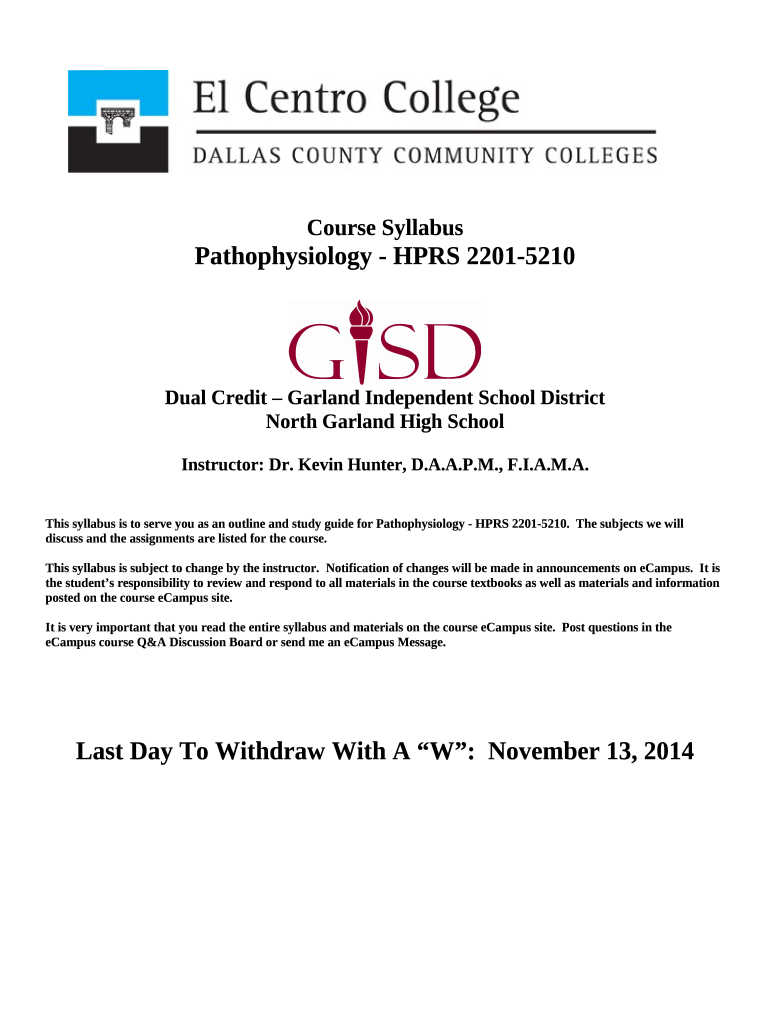 syllabus agreement - Garland Independent School District Doc Template ...