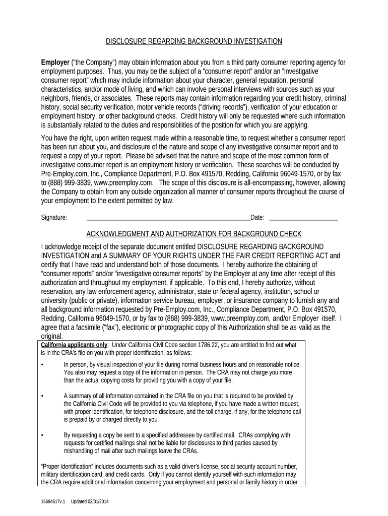 2014 Disclosure and Authorization CVS - DISCLOSURE ... Doc Template | pdfFiller