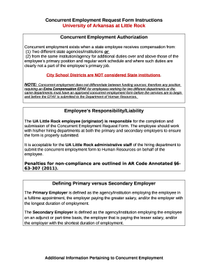 Concurrent Employment Request Instructions University ... Doc Template ...