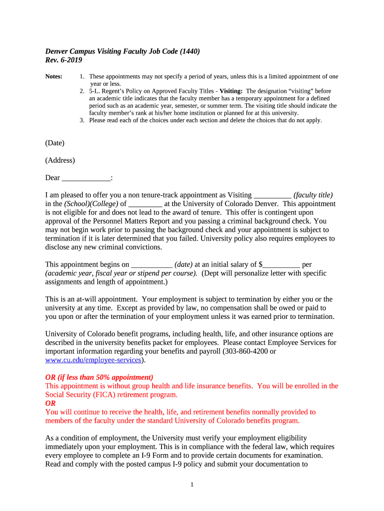 Letter of Offer Template: Professional Research Assistant ... Doc ...