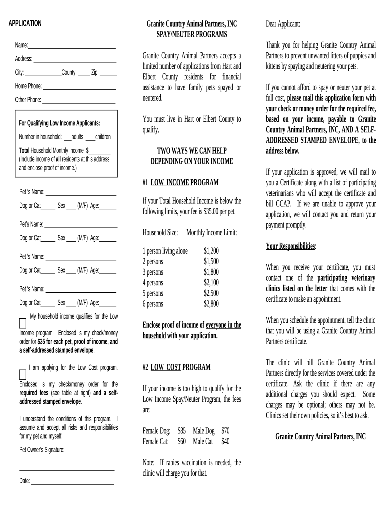 Animal Foster Application - Lake County, Florida Doc Template | pdfFiller