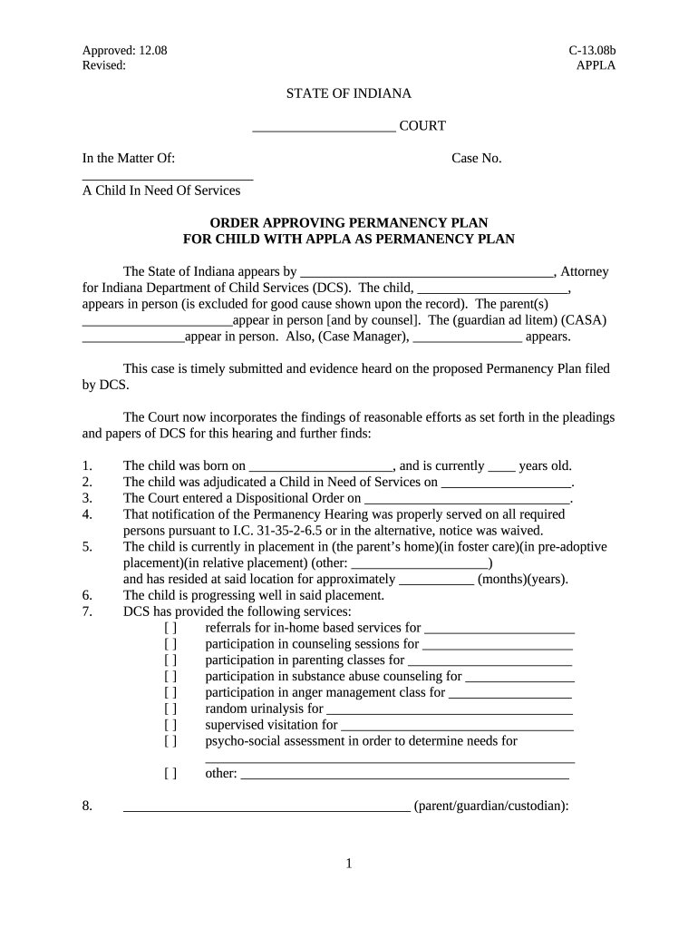 Concurrent Planning for Permanency for Children Doc Template | pdfFiller