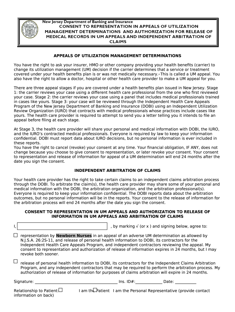 Consent To Representation And Revocation In Um Appeals - Fill Online ...