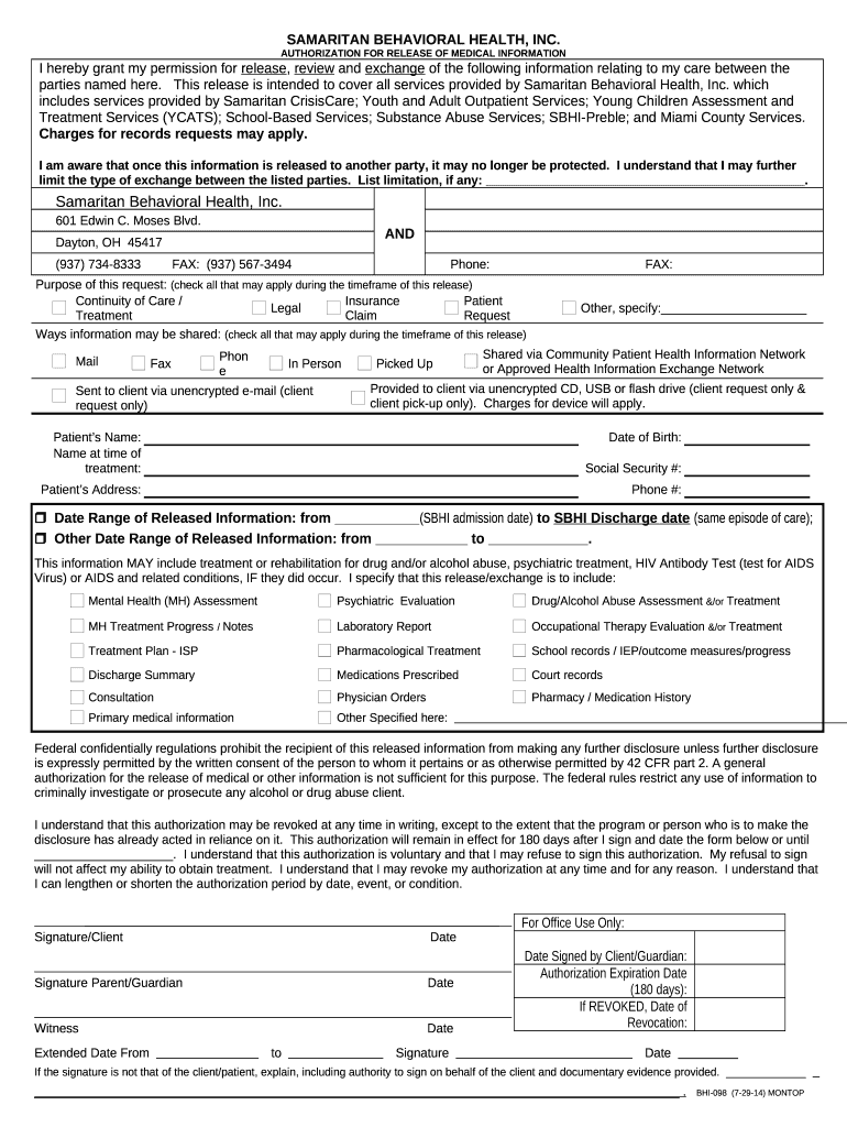 Good Samaritan Hospital - Health Services Doc Template | pdfFiller