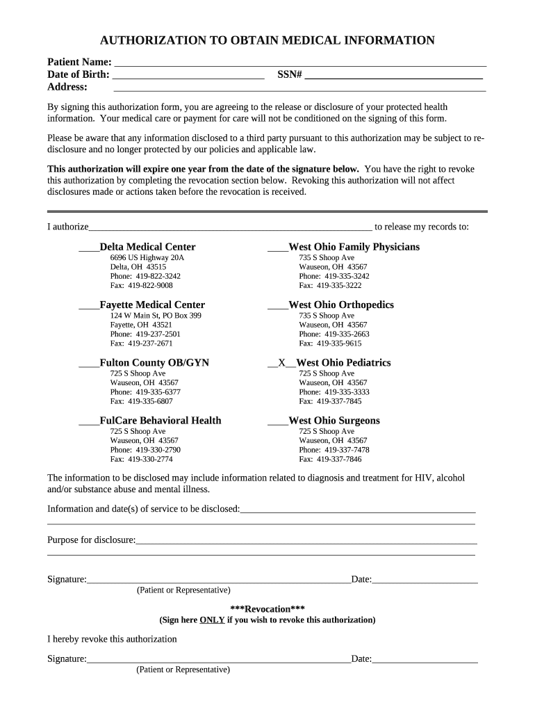 MEDICAL RECORDS RELEASE AUTHORIZATION ... Doc Template | pdfFiller