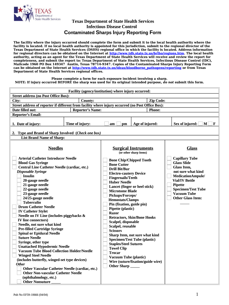 sharpslong. Texas Department of State Health ServicesInfectious Disease ...