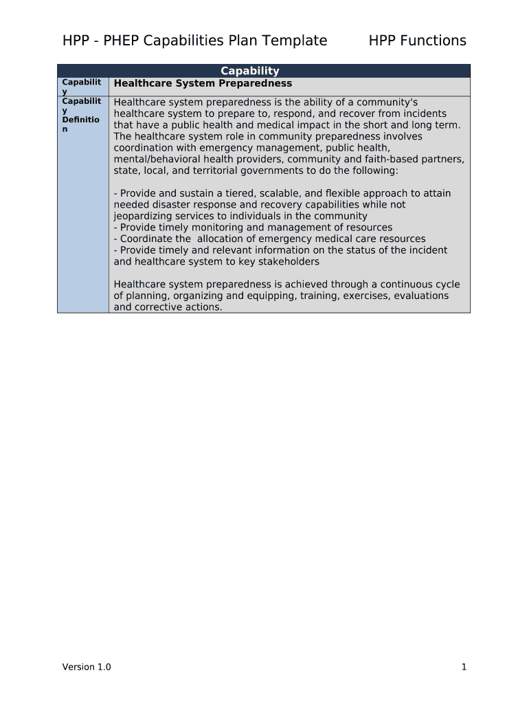 Capability HPP Doc Template | pdfFiller