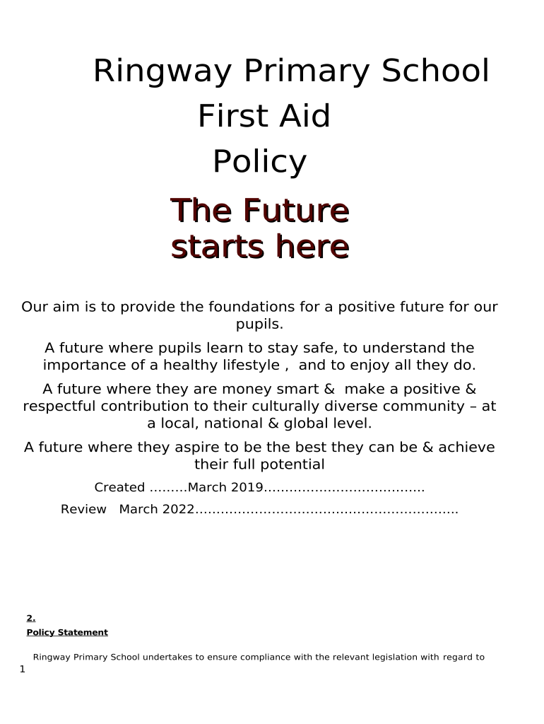 INSPECTION REPORT RINGWAY PRIMARY SCHOOL ... Doc Template | pdfFiller