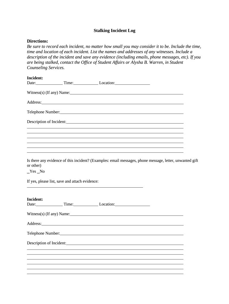 Making a Record of the Stalking - NSW Police Public Site Doc Template ...