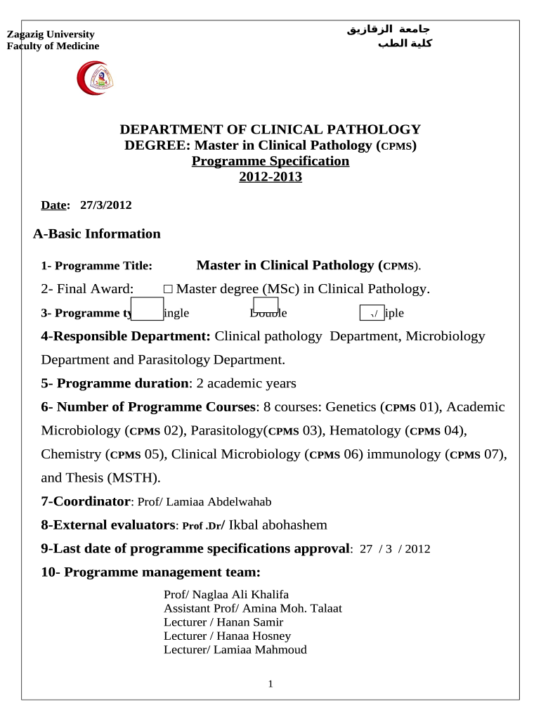 DEPARTMENT OF CLINICAL PATHOLOGY Doc Template | pdfFiller